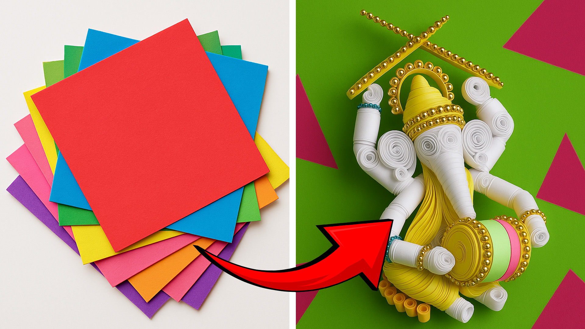 Eco-Friendly Ganpati Making at Home | DIY Paper Ganesha Idol Tutorial 🌿🙏