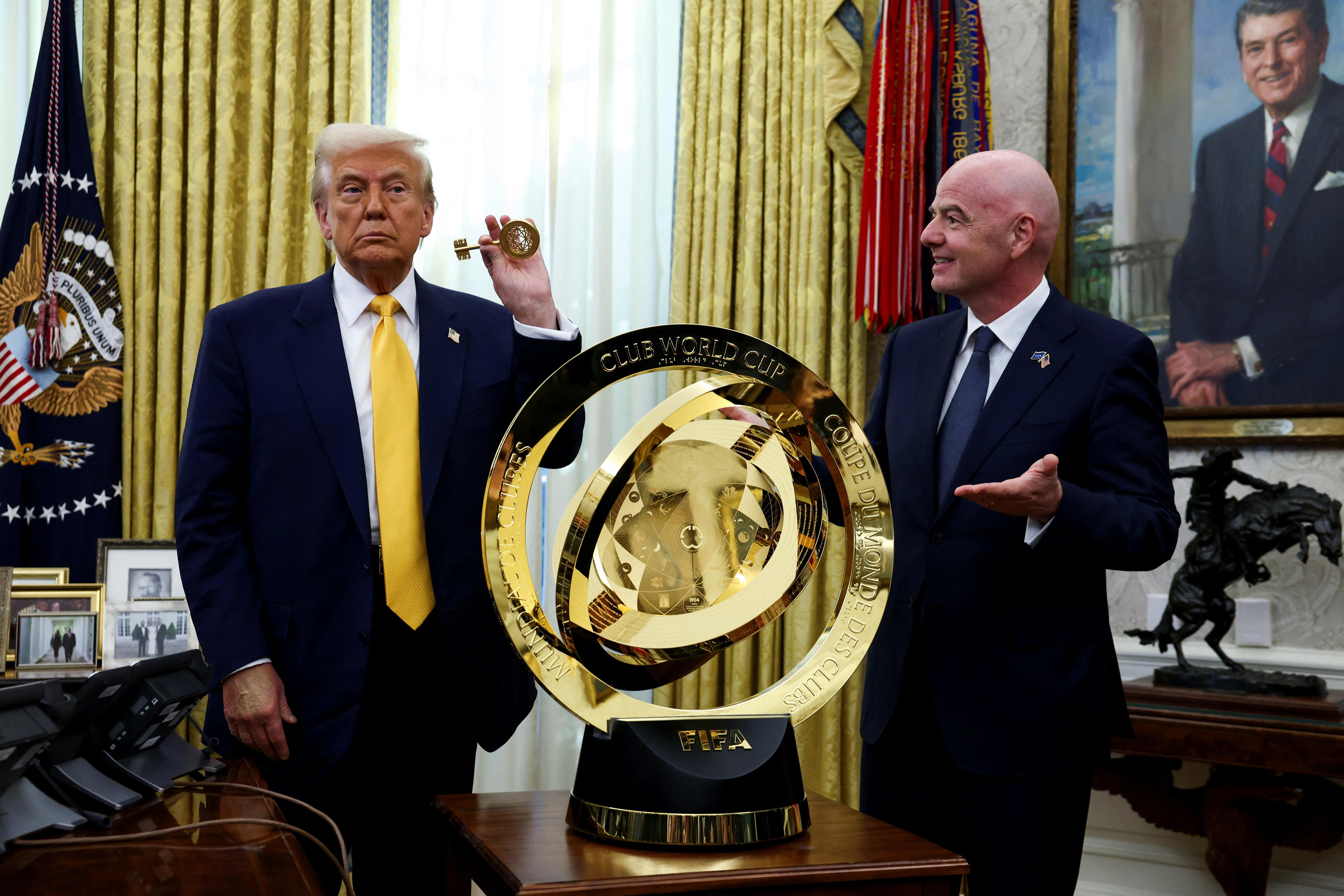 Did Trump take the FIFA trophy? Who won the World Cup?