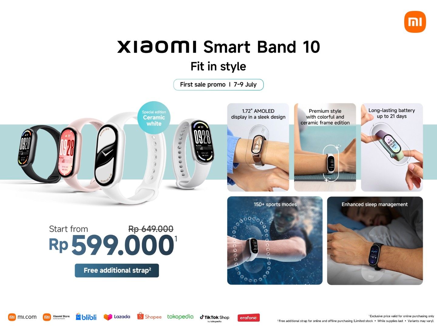 Xiaomi Smart Band 10 Resmi Dirilis di Indonesia, Dijual Rp599 Ribu