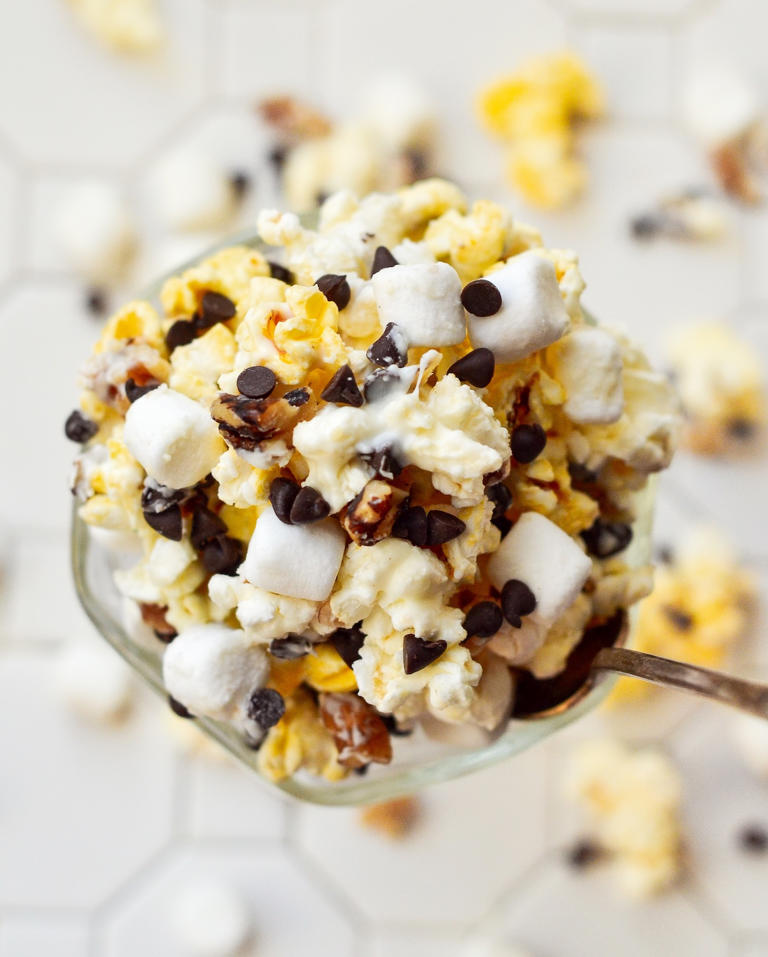 Chocolatey Rocky Road Popcorn You’ll Want to Munch All Day