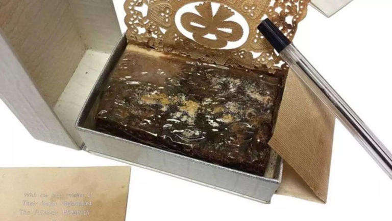 Queen Elizabeth's wedding cake slice sold at an auction: New owner ...