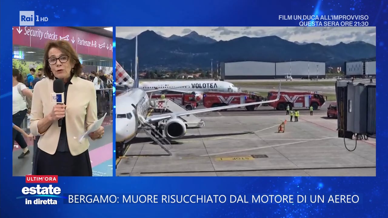 Risucchiato dal motore di un aereo ad Orio al Serio - Estate in diretta ...