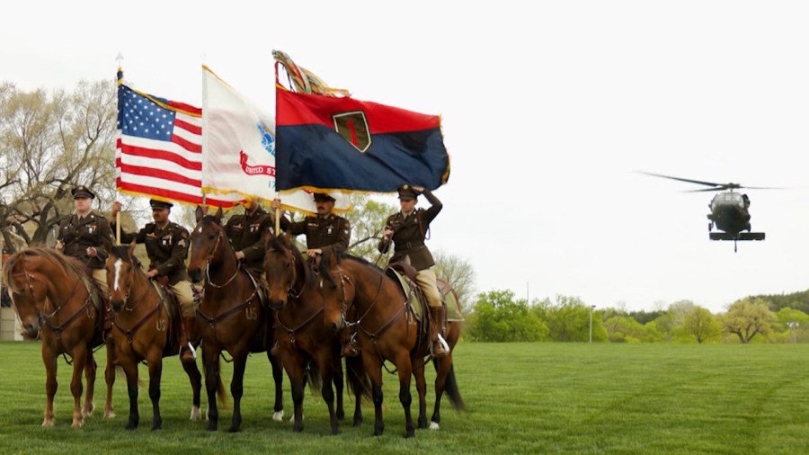 Fort Riley axes mounted color guard unit