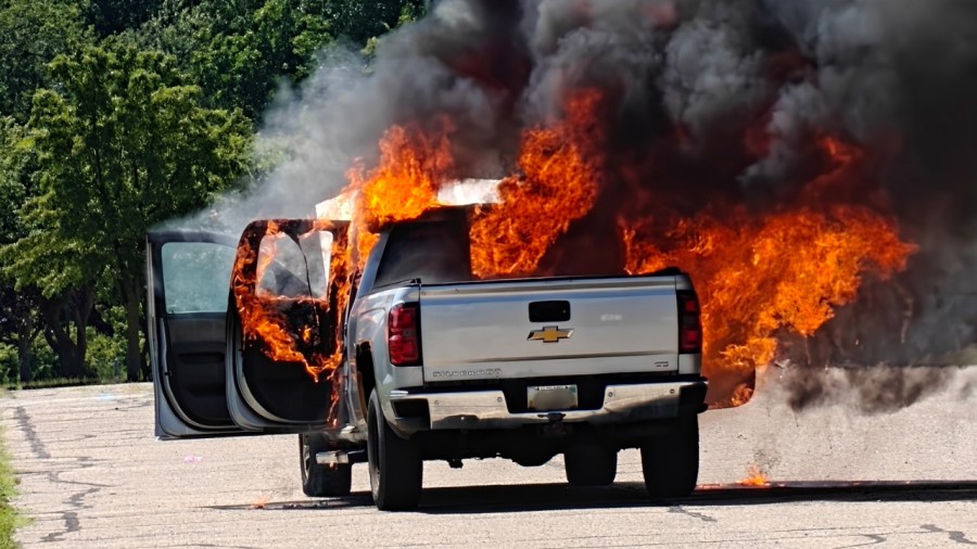 ‘I’m still alive’: Risky rescue saves town, BBQ truck from freak fire