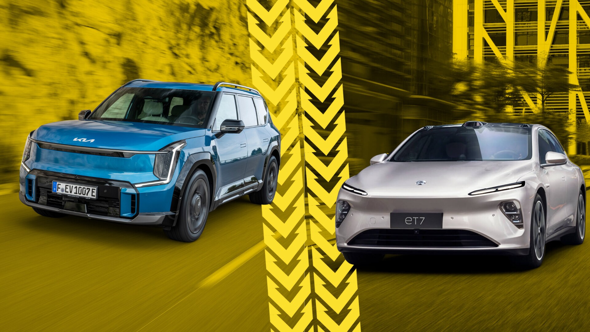 Kia EV9 vs Nio ET7, SUV d'aventure vs berline de luxe