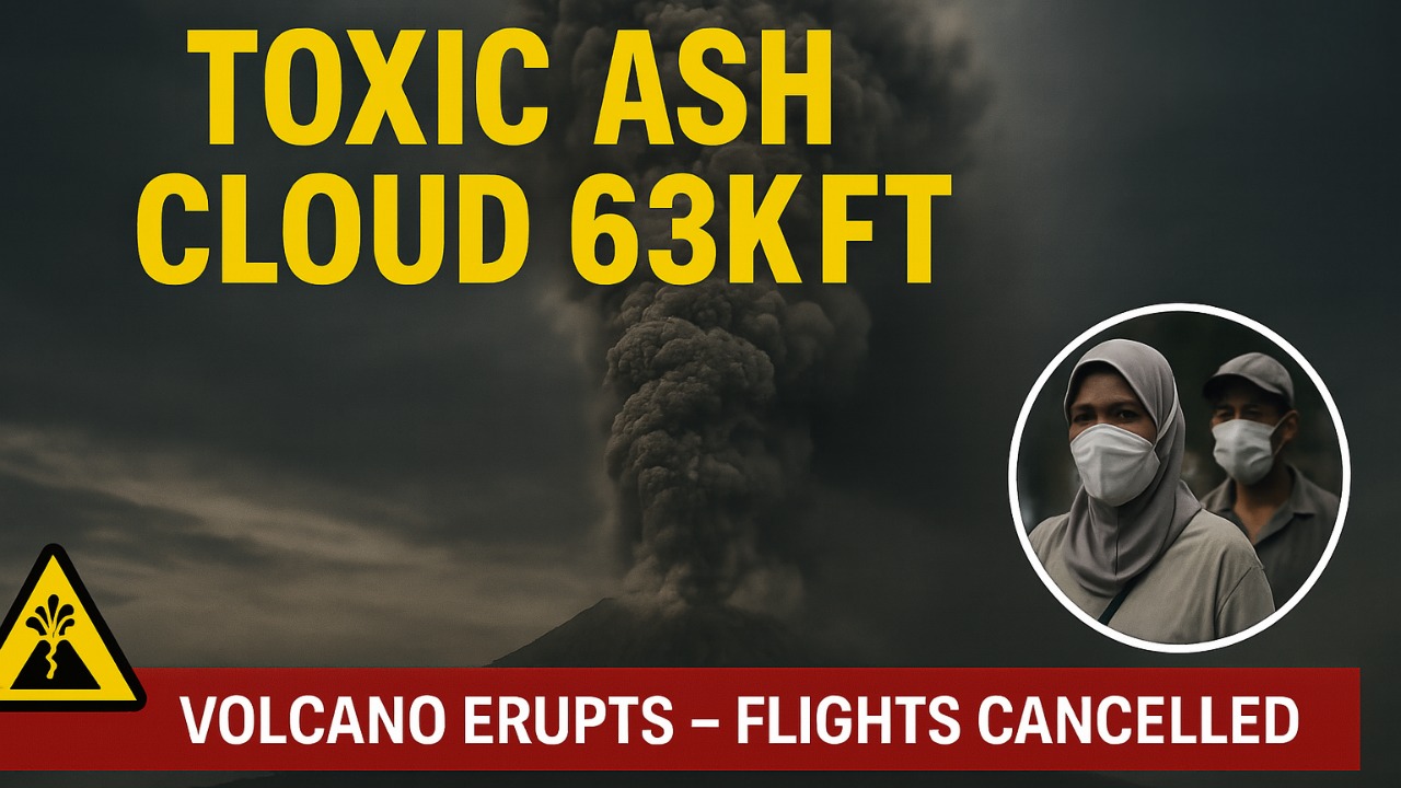 Toxic Ash Cloud Grounds Flights After Major Volcano Eruption