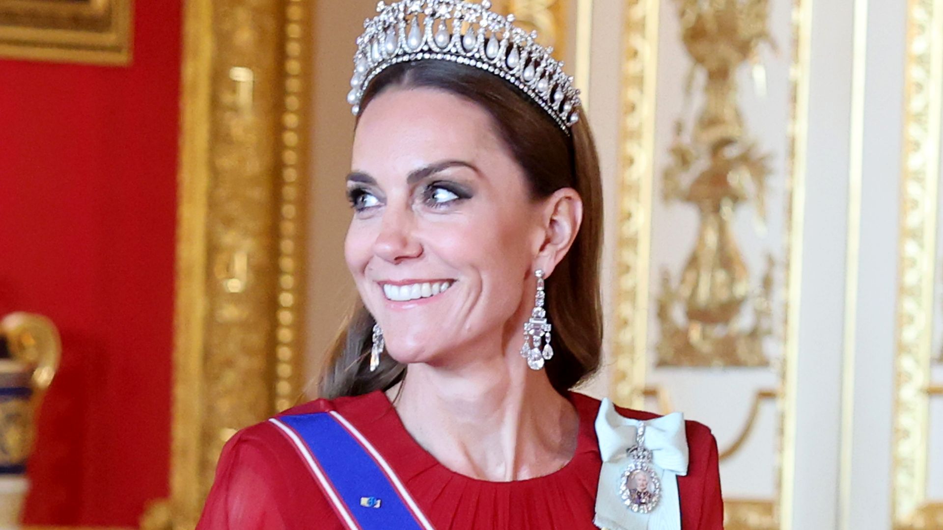 Princess Kate is breathtaking in red Givenchy gown and favourite tiara