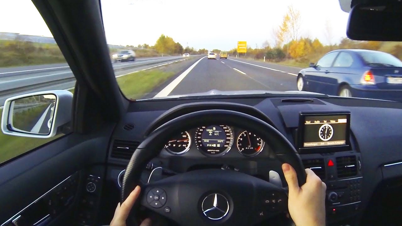 Mercedes C63 AMG POV Autobahn Drive – V8 Sound & Acceleration