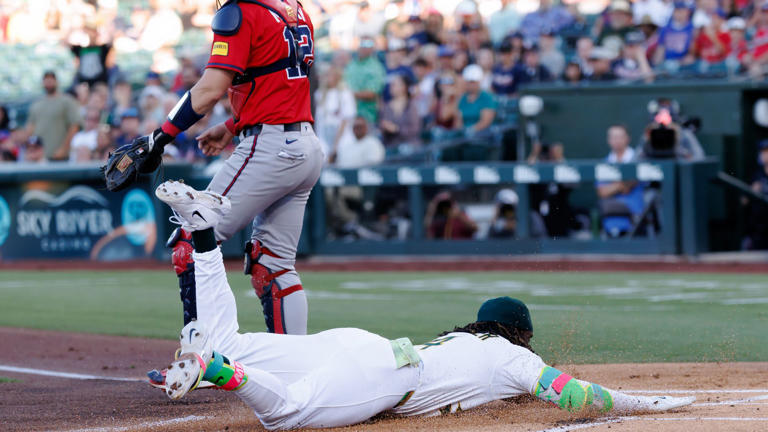 The Athletics beat up on the Braves 10-1