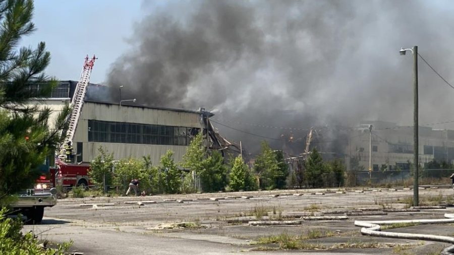 PHOTOS: Huge fire burns through old Georgia-Pacific plant in Greensville
