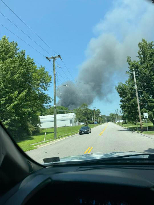 PHOTOS: Huge fire burns through old Georgia-Pacific plant in Greensville