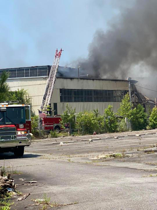 PHOTOS: Huge fire burns through old Georgia-Pacific plant in Greensville