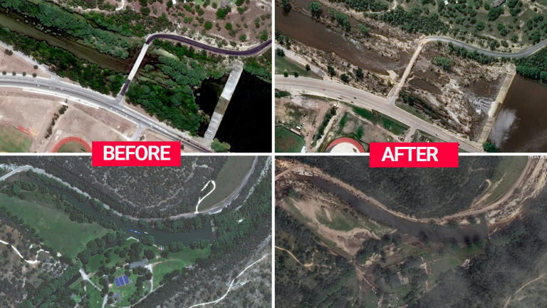 Satellite images reveal devastation of Texas floods