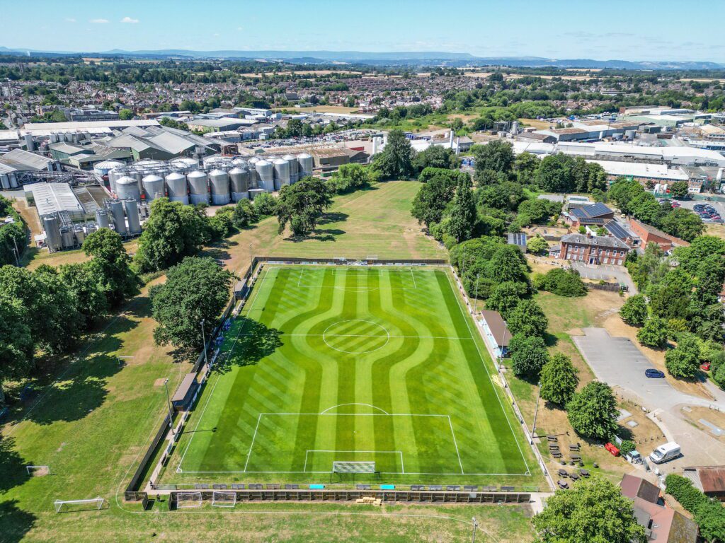 Non-league groundsman goes viral for incredible pitch designs