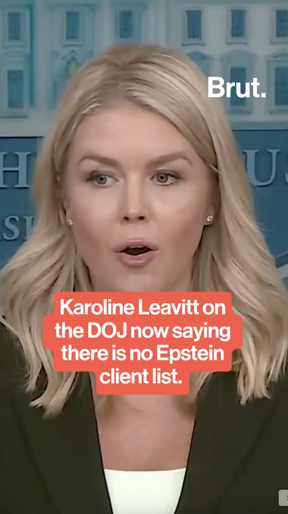 Karoline Leavitt on the DOJ now saying there is no Epstein client list