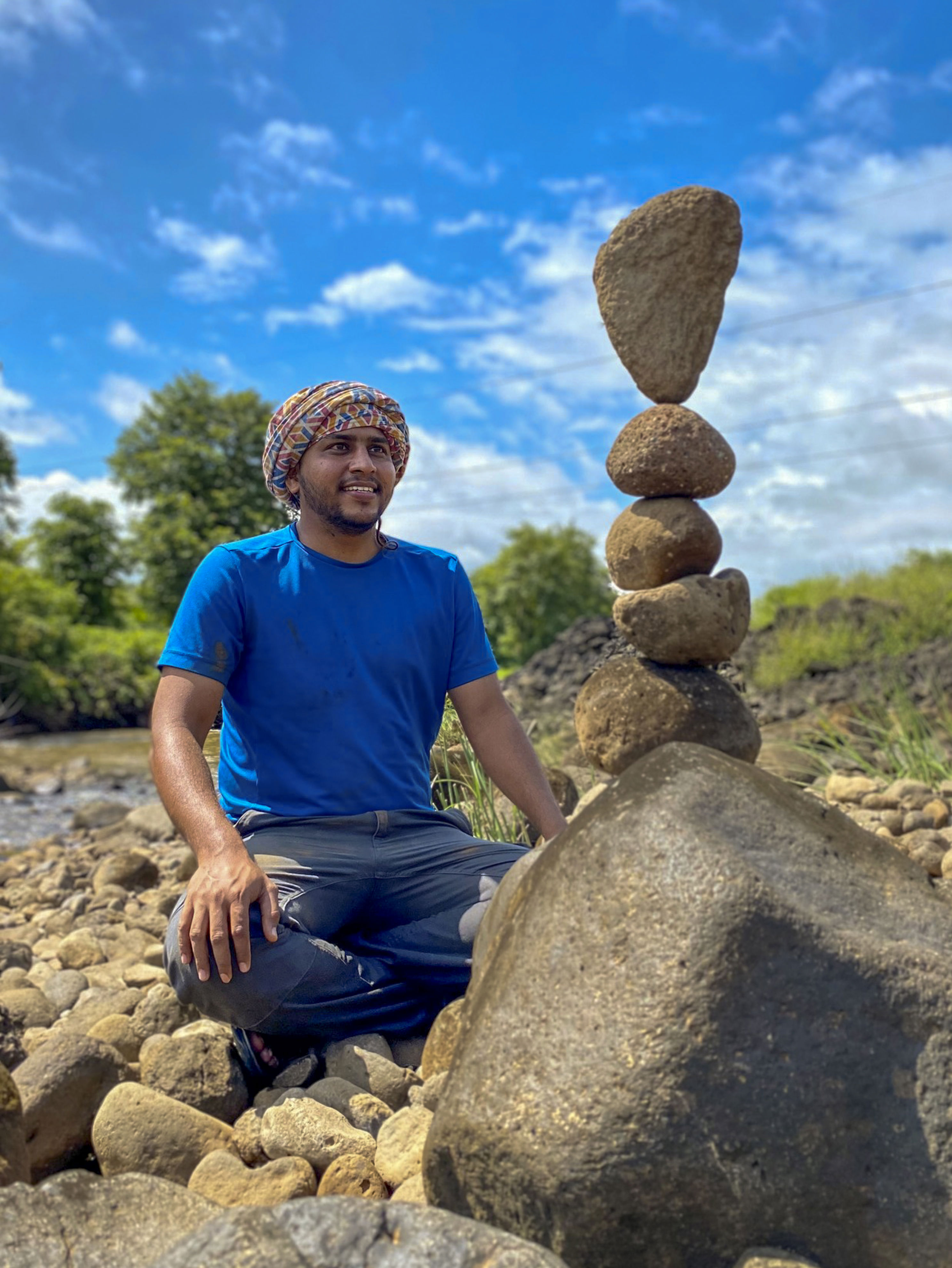 Pune artist turns gravity-defying rock balancing into meditative art