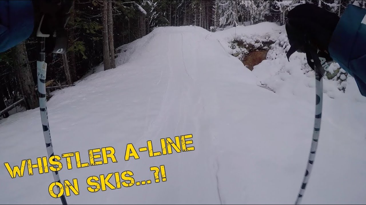 WHISTLER MTB DOWNHILL TRACK ON SKIS