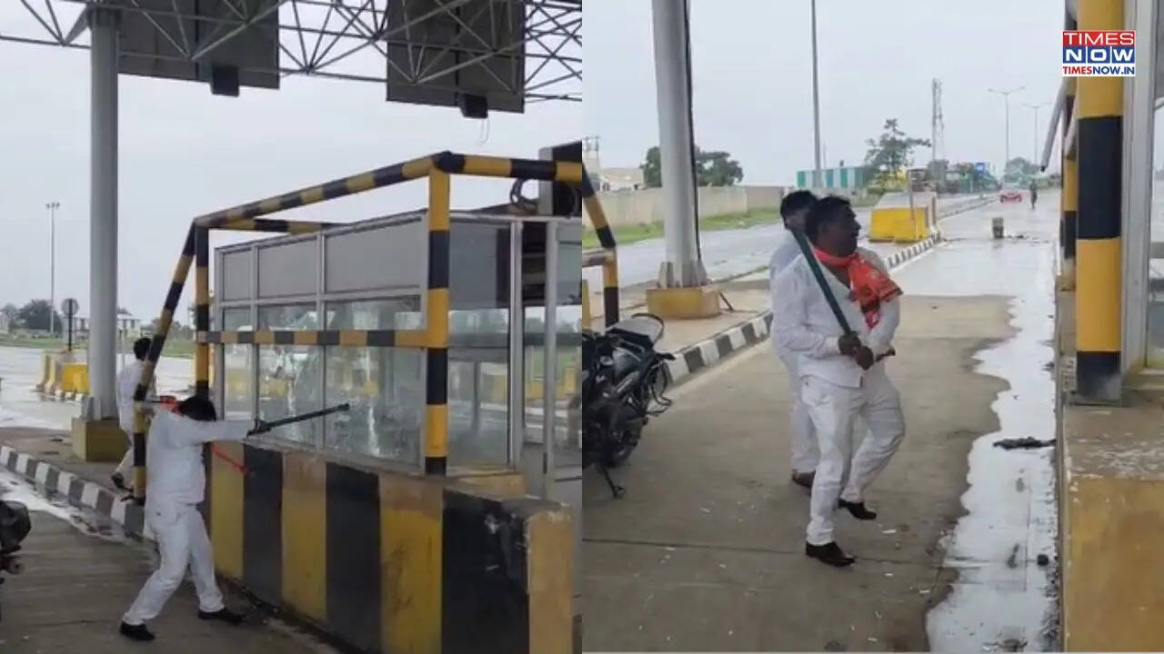 Rods, Rage And Demand for Justice: MNS Workers Vandalise Toll Booth in Maharashtra's Washim - VIDEO