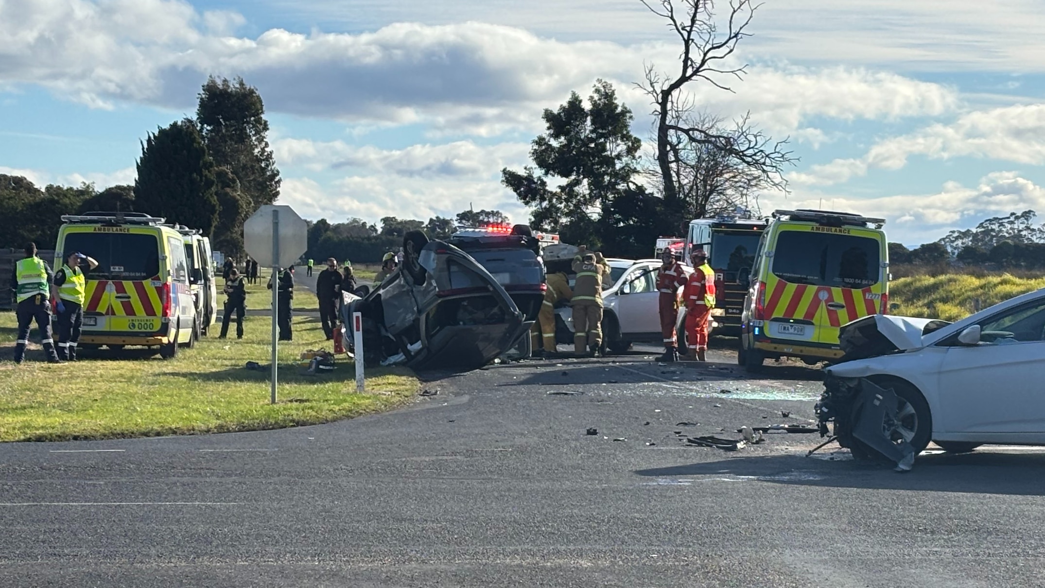Two flown to hospital, more injured after vehicle flips in three-car ...