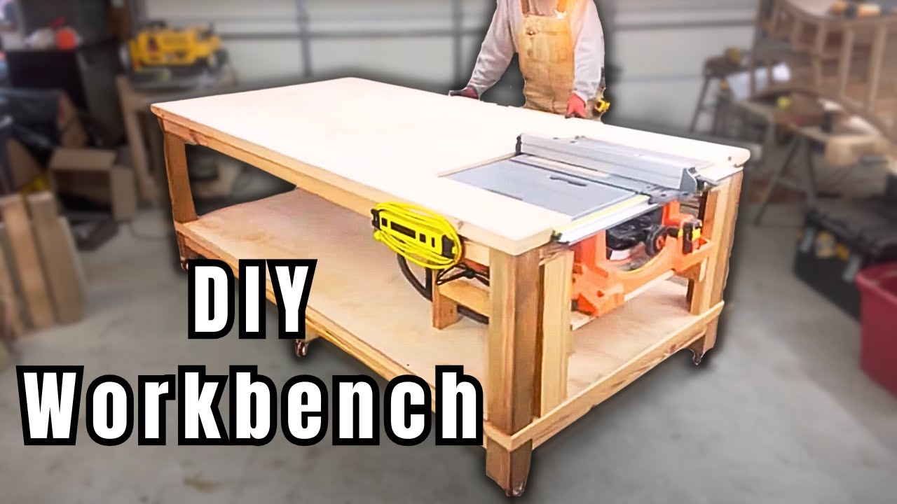 How to Build an Easy Moveable Workbench with a Built-In Table Saw