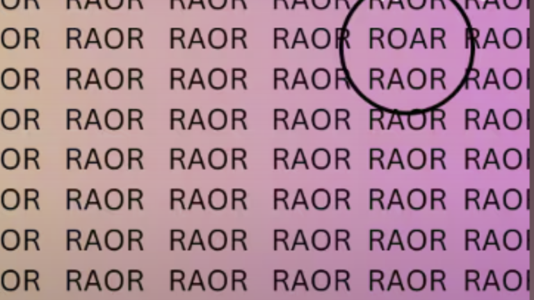 Optical illusion: Can you find the word 'ROAR' hidden among the 'RAORS'?