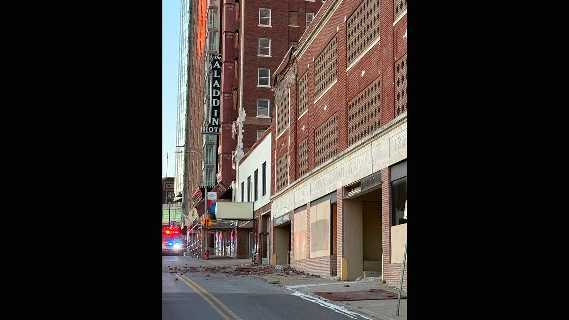 Street closed after bricks fall during partial building collapse in ...