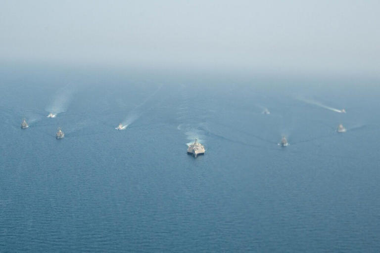 Royal Navy joins US in show of force at sea