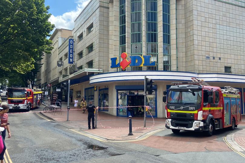 Lidl cordoned off after fire in Bristol city centre