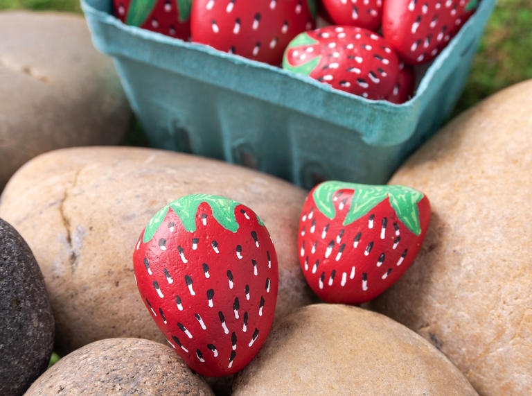 How to Paint Strawberry Rocks That Brighten Any Garden