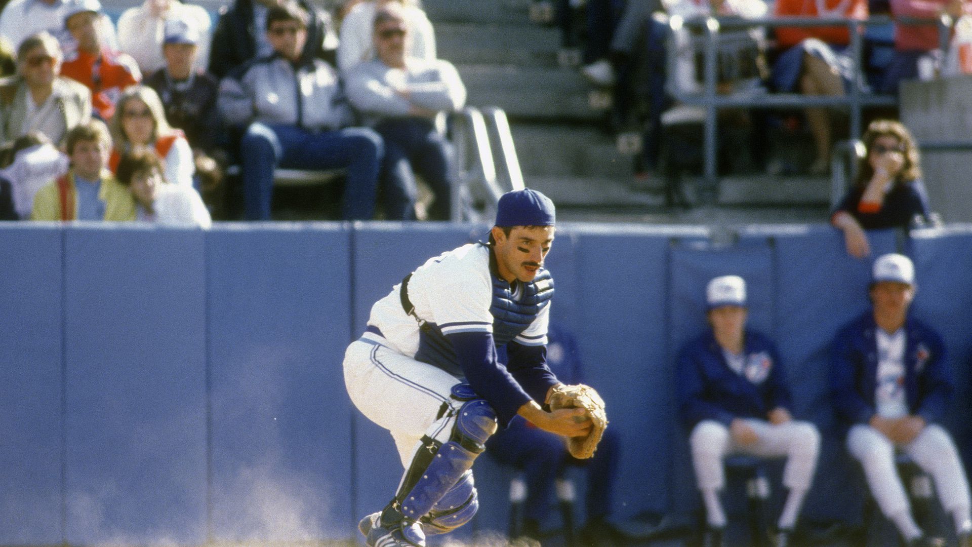 Today in Jays history: Buck Martinez run over at the plate