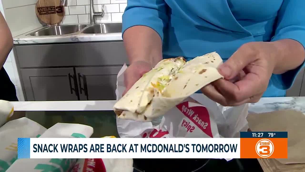 Snack wraps back at McDonald’s tomorrow