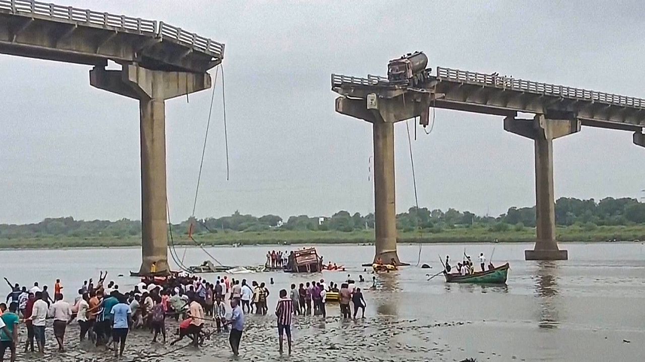 Deadly bridge collapse in India sends vehicles plunging into river