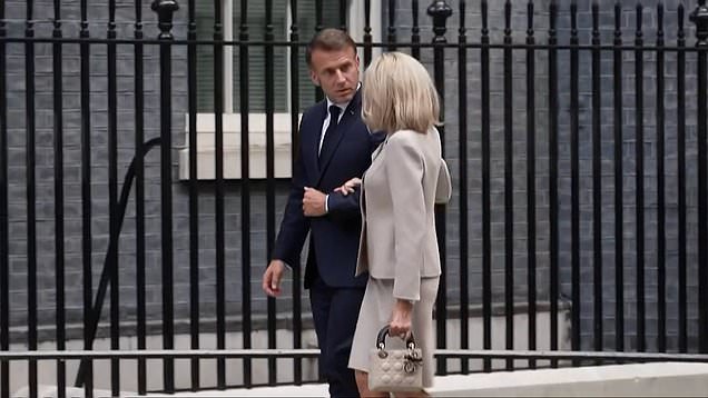Moment Brigitte Macron stops Emmanuel in his tracks outside No 10