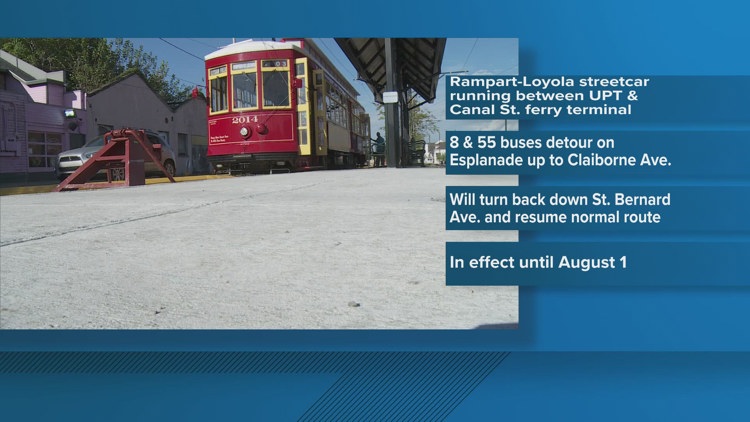 Utility work causes temporary detours for RTA Rampart streetcar, bus lines