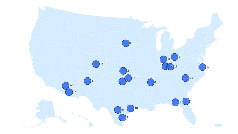 Map shows most boring cities in the US