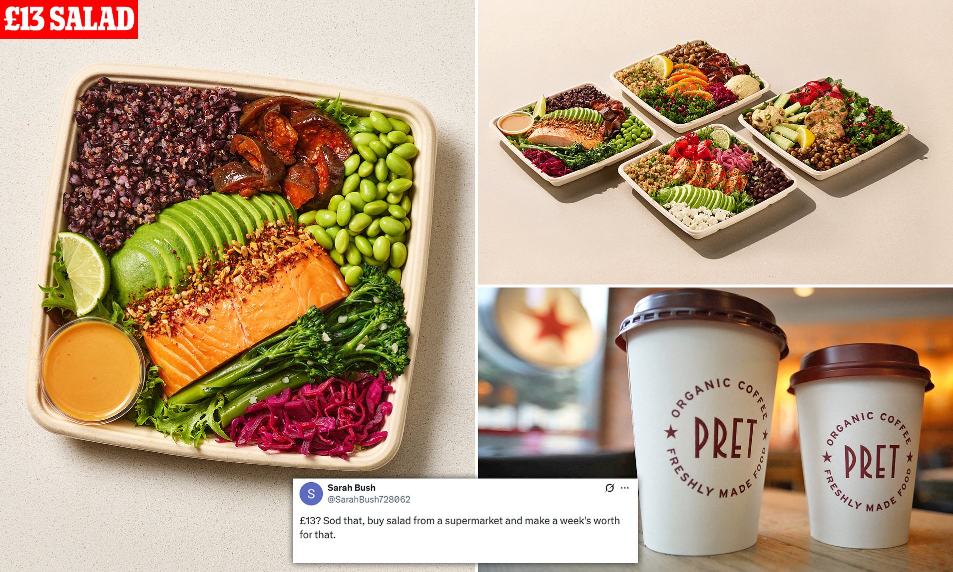 Pret A Manger unveils £13 supersized salad targeted at hybrid workers ...