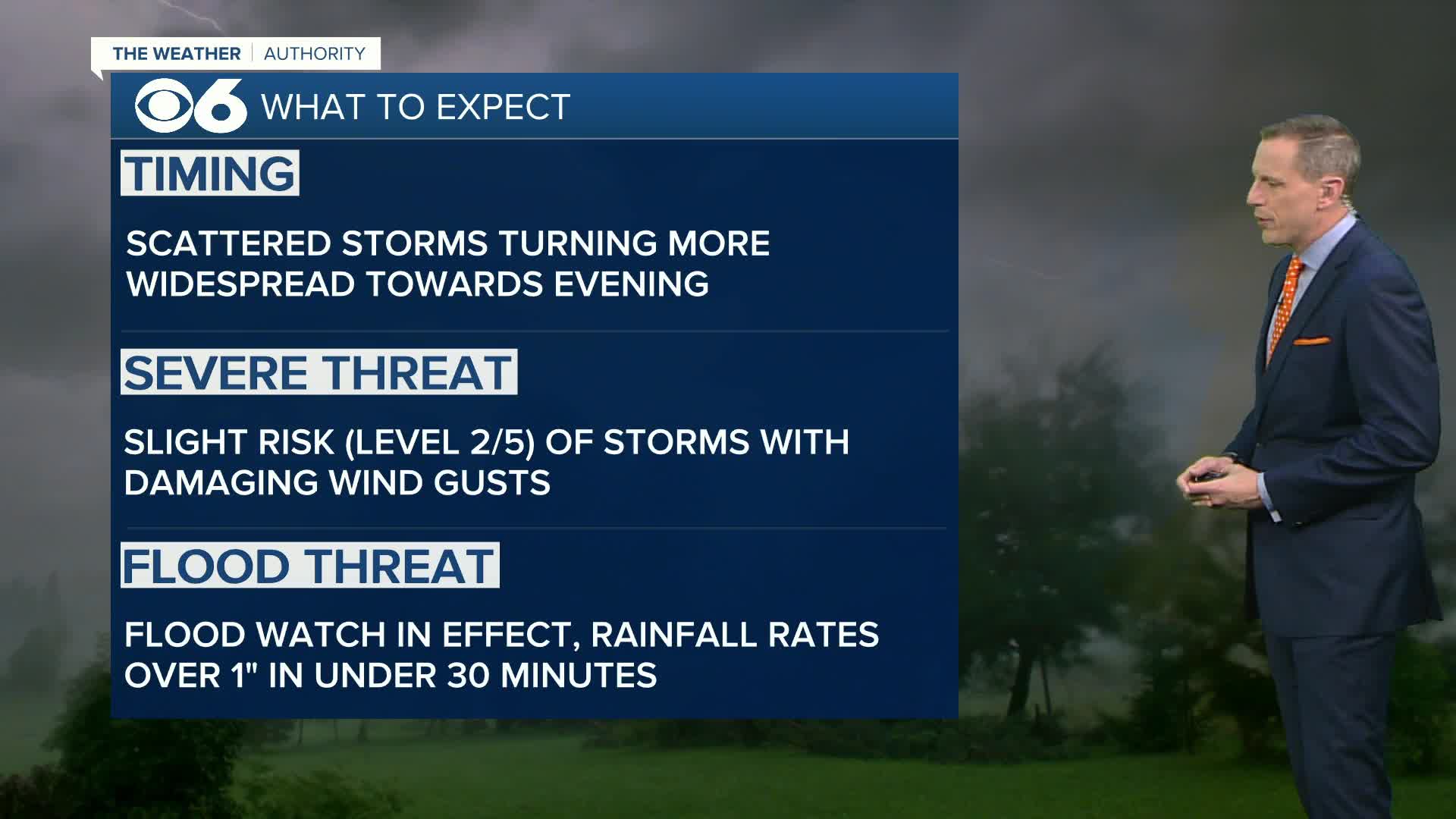 Flood watch in effect, severe storms possible