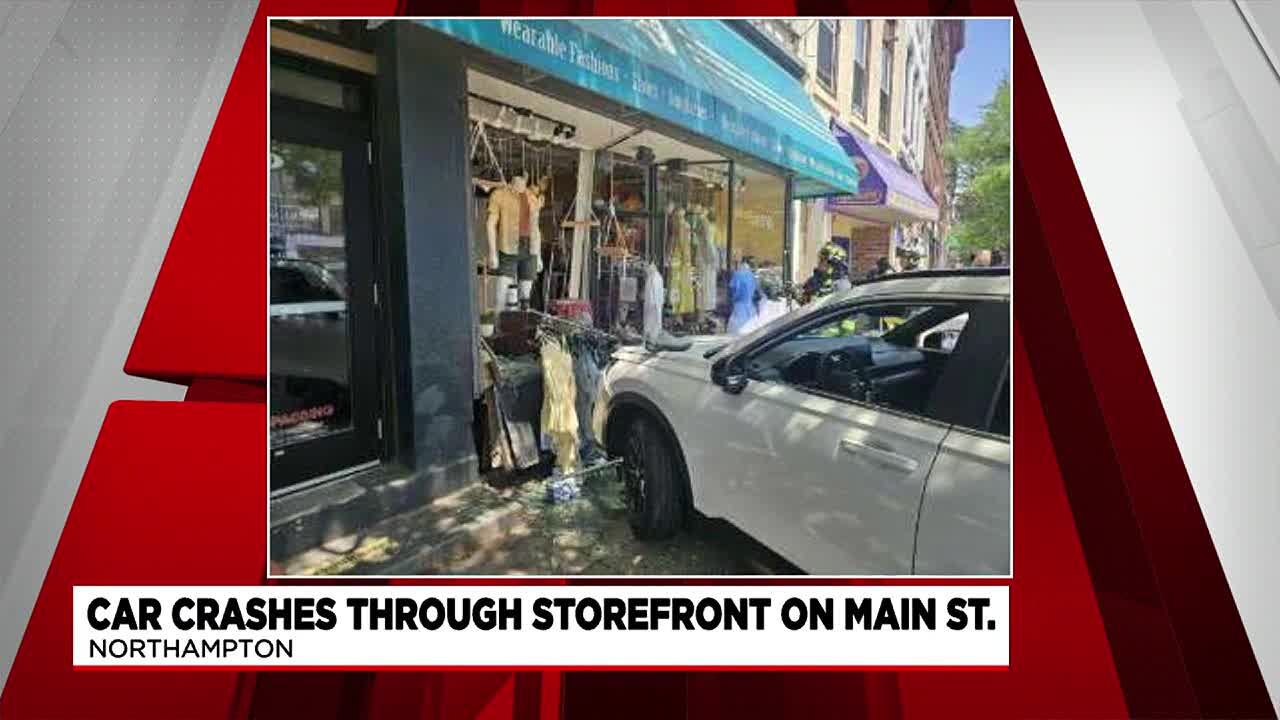 Northampton store damaged after vehicle strikes building