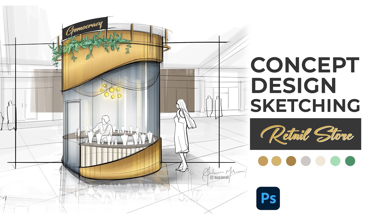 Concept Design Sketching in Photoshop — Architectural Sketching, How to ...