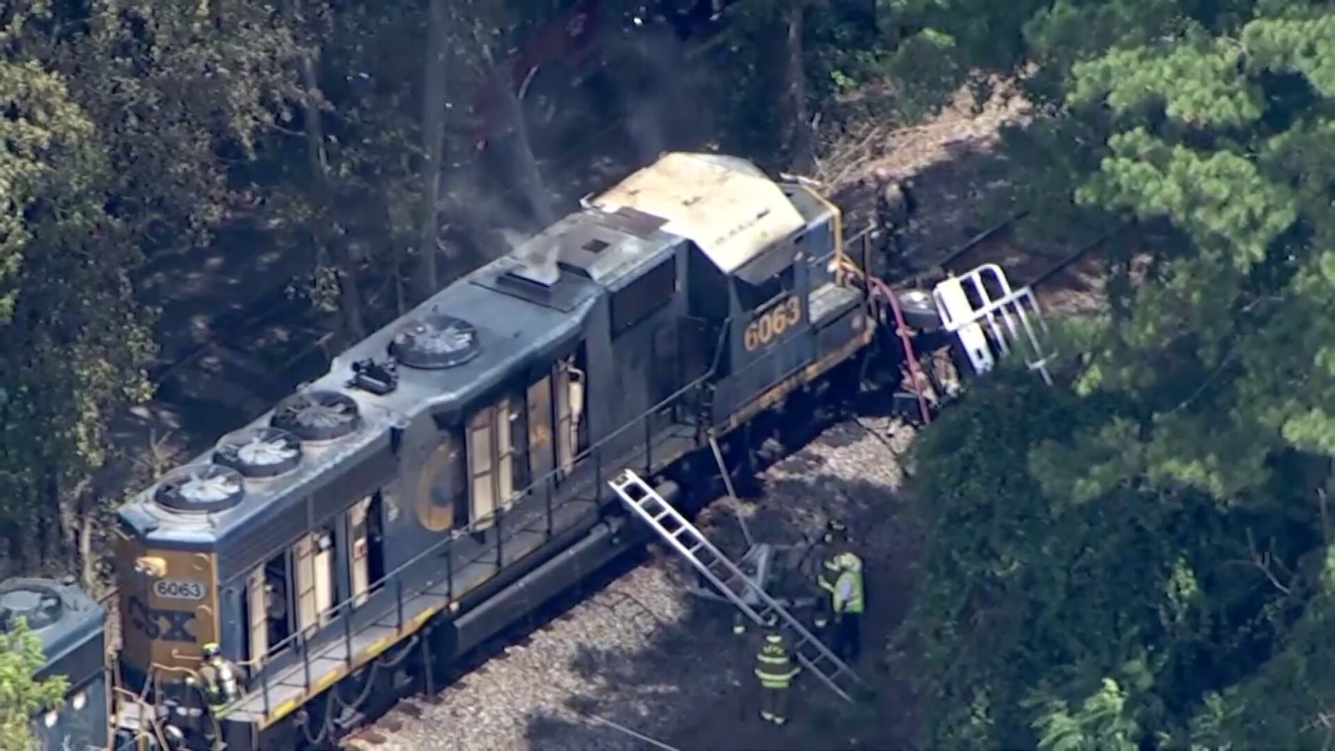 2 injured after fiery train crash with semi-truck in Fulton County ...