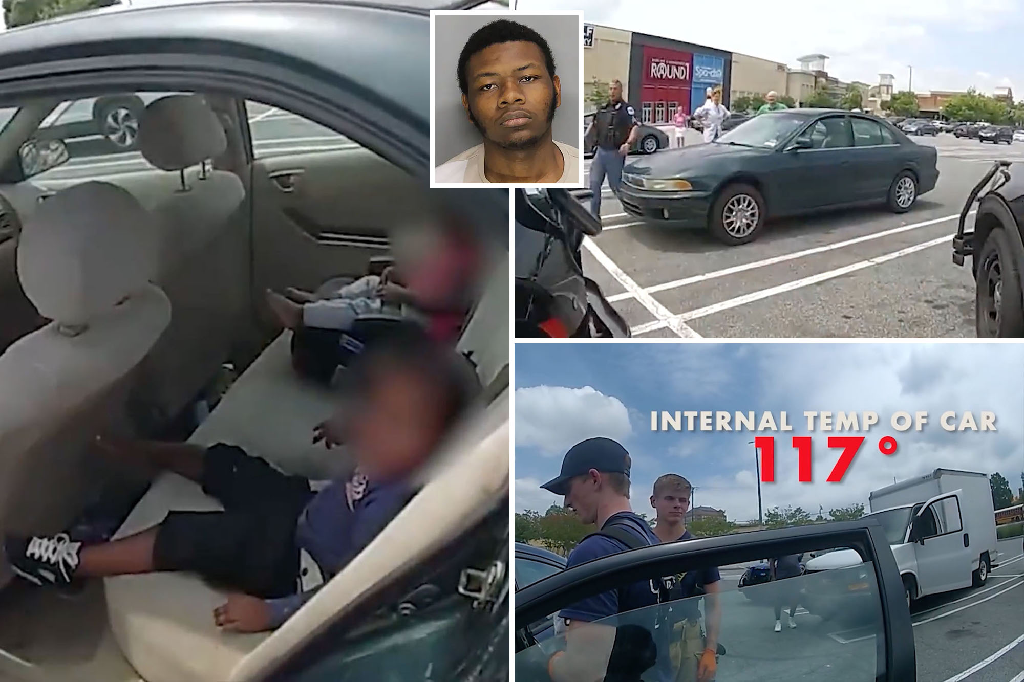 Police officers break into car with two sobbing children trapped in 117 ...