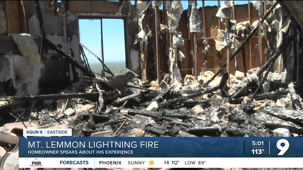 Lightning strike sparks house fire near Mt. Lemmon, destroys Eastside home