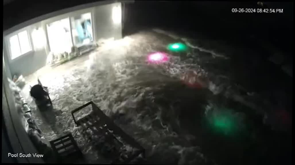 CCTV Footage Shows House Submerged by Rising Floodwaters in Florida