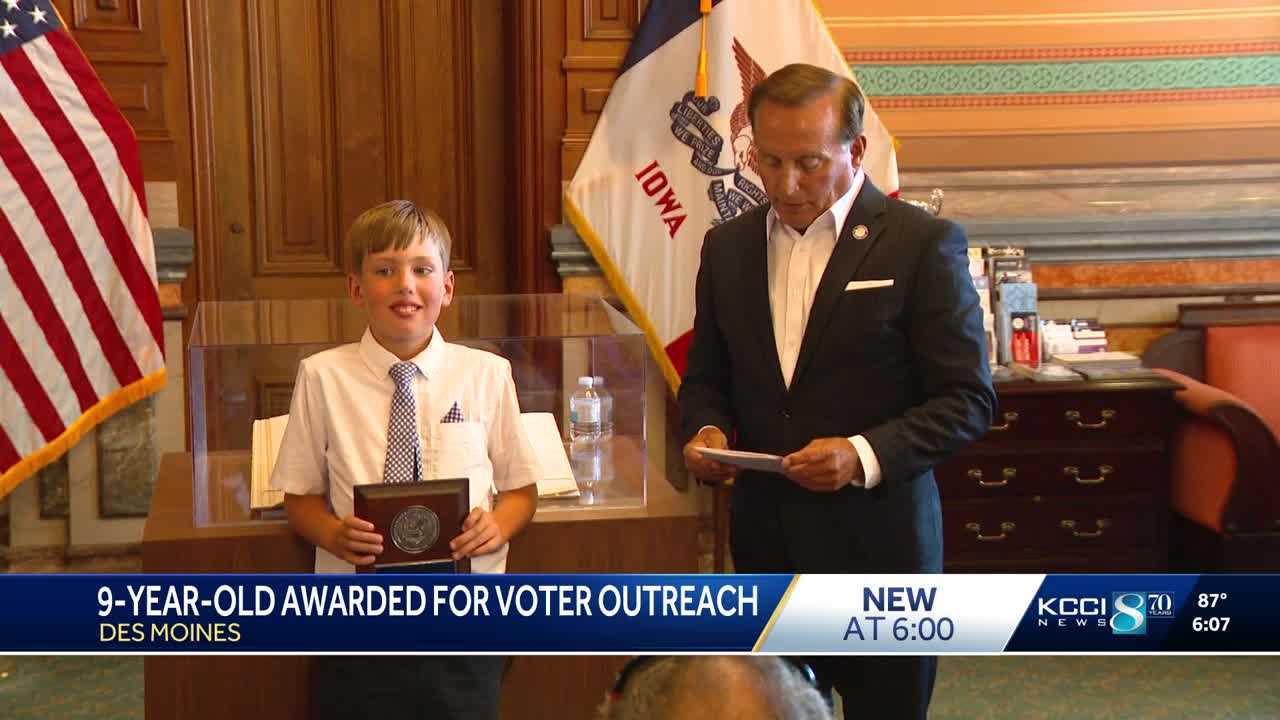 Iowa boy honored for voter education and community service
