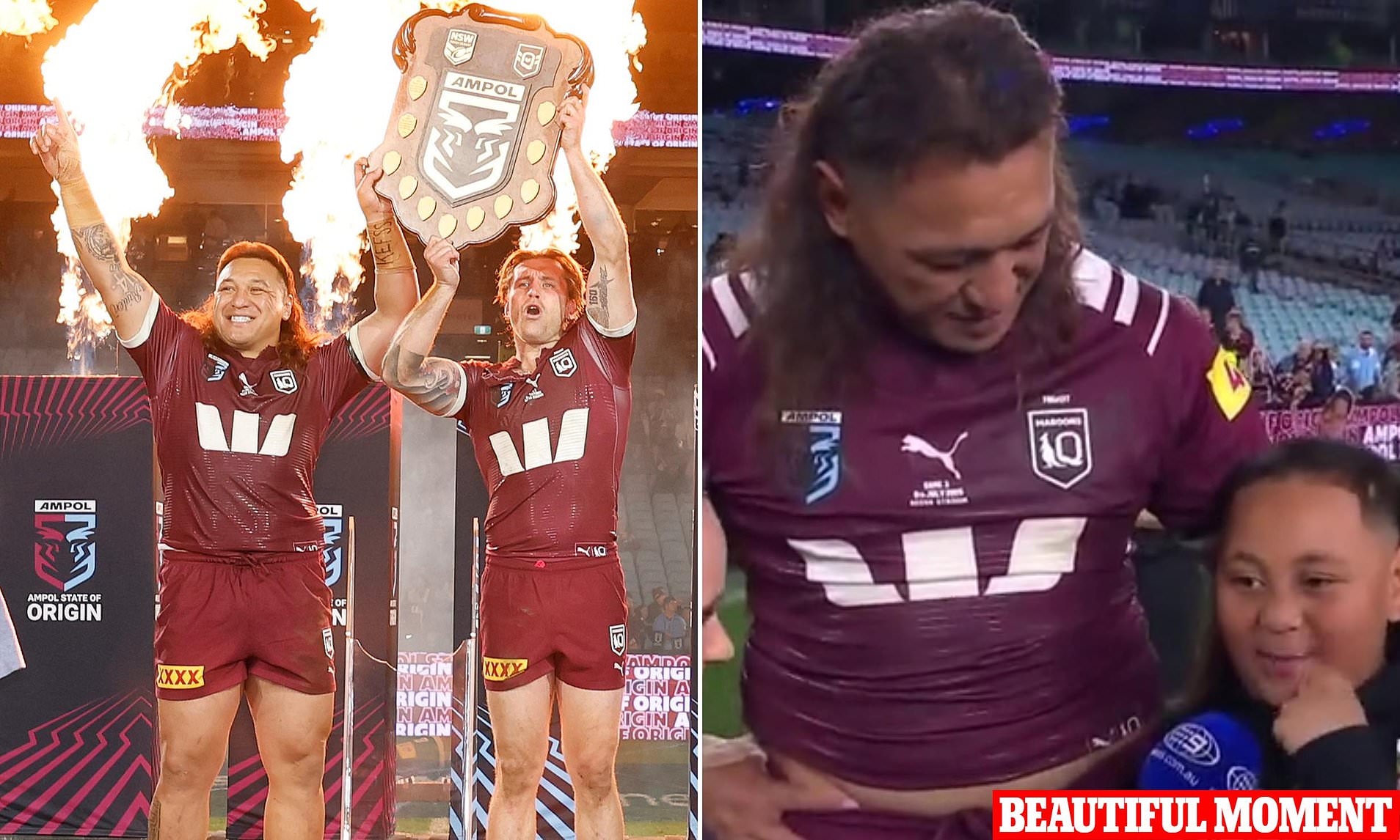 Footy star's son melts hearts as he gives State of Origin its cutest ...