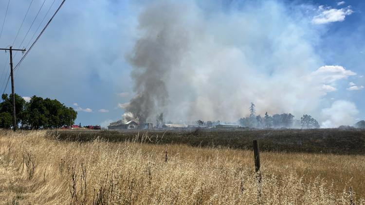 Level 3 evacuations issued for wildfire sparked by downed power line in Marion County