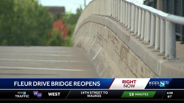Des Moines reopens Fleur Drive bridge months ahead of schedule