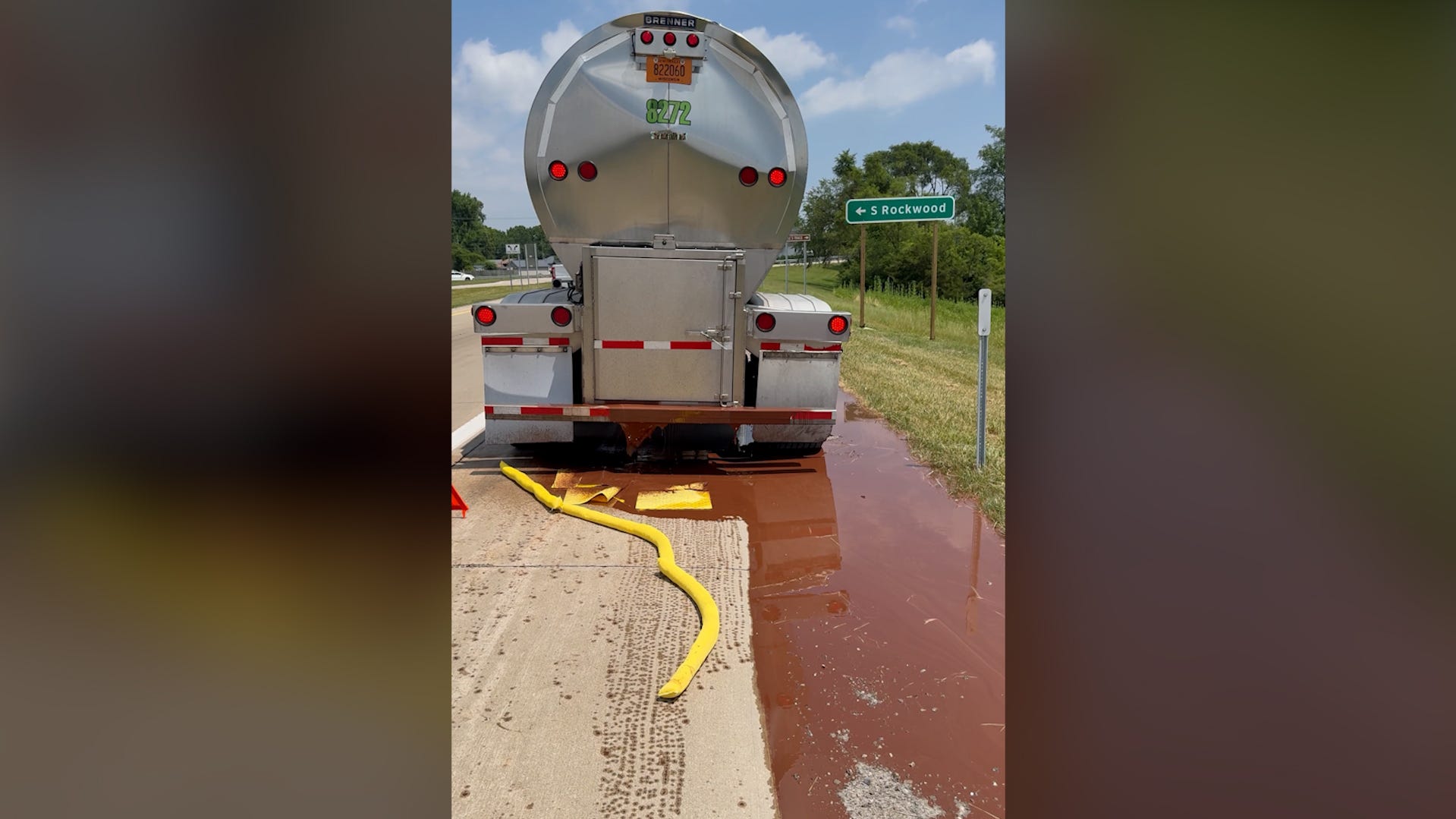 See the sweet, brown liquid that oozed onto a highway