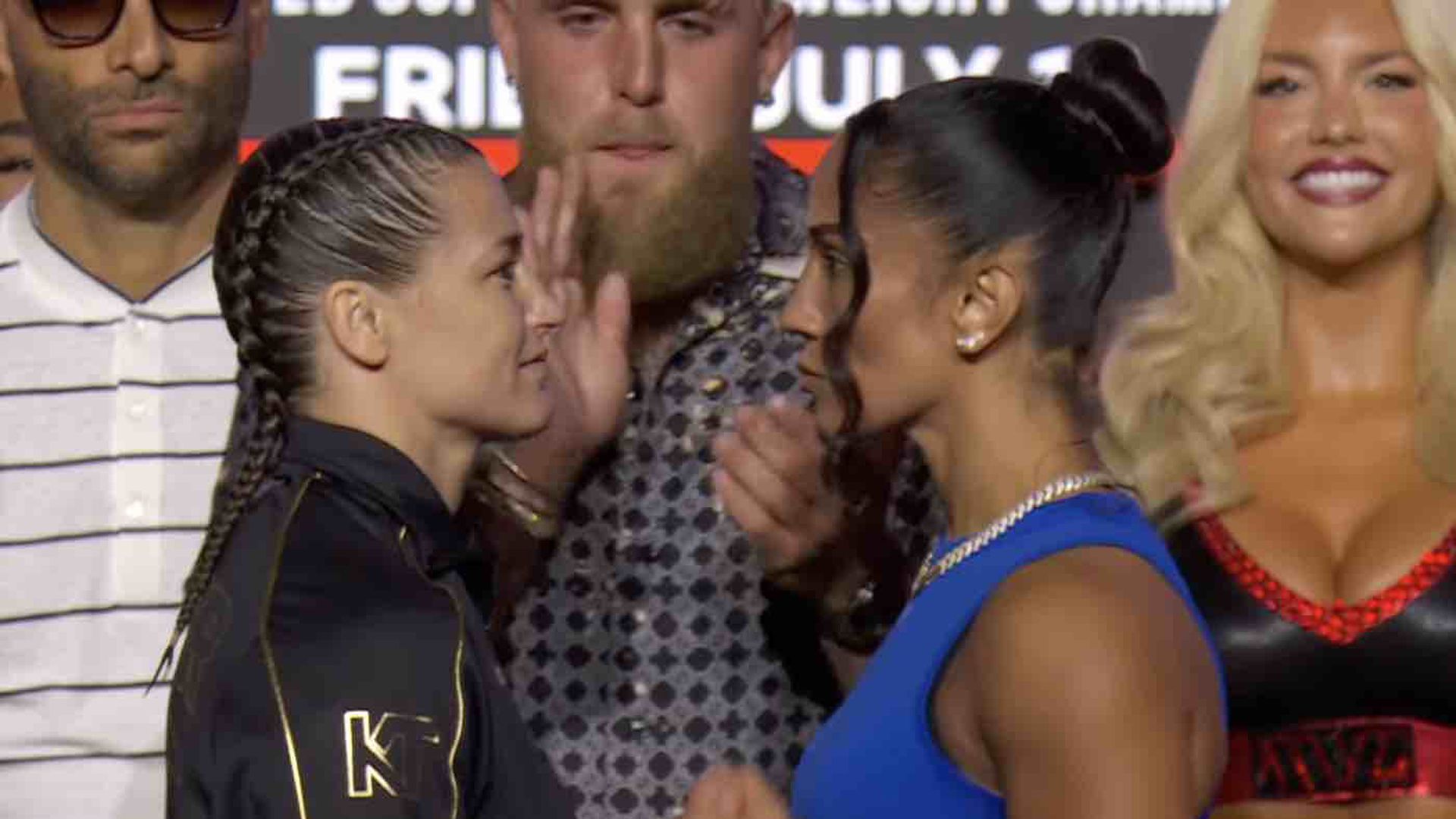 Katie Taylor, Amanda Serrano share intense faceoff ahead of trilogy fight