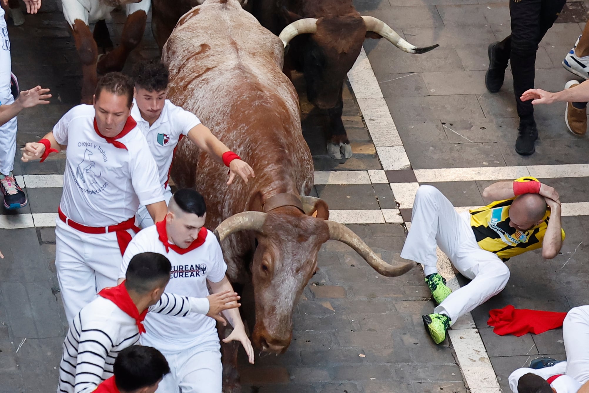 Cuarto encierro de San Fermín 2025 | Los toros voladores de Victoriano ...